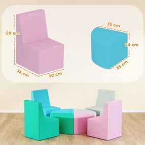 AIYAPLAY 8 TLG. Pěnové stavební bloky dětské měkké stavební bloky s designem stolu a židle lezecké stavební bloky z PU vícebarevné