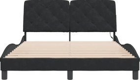 Rám postele s LED bez matrace černý 140 x 200 cm samet 3213857