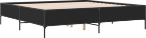 Rám postele černý 200 x 200 cm kompozitní dřevo a kov 3279777