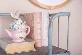Bílý úložný box s květy ve tvaru knihy Book Van - 17*14*5 cm