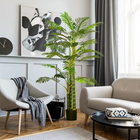 Umělá palma HOMCOM 190 cm, umělá rostlina v květináči, plastová umělá palma, dekorativní umělá rostlina do obývacího pokoje, ložnice, kanceláře nebo …