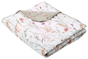 Zelený/béžový bavlněný prošívaný přehoz 200x220 cm Grasmere Floral – Catherine Lansfield