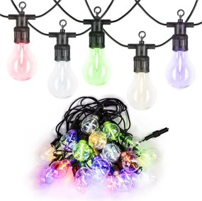 LED světelný řetěz 6cm koule - 13m 20LED 8-funkcí IP44 multicolor