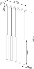 Sollux Lighting Závěsné svítidlo PASTELO 5L dřevo