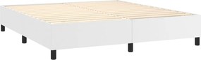 Box spring postel s matrací a LED bílá 160x200 cm umělá kůže 3139272