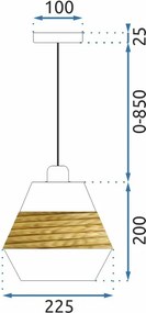 Toolight - Stropní svítidlo E27 60W APP989-1CP, hnědá-černá, OSW-01047