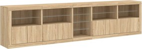 Příborník s LED osvětlením dub sonoma 283 x 37 x 67 cm 3209025