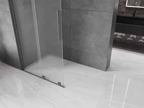 Mexen Velar, sprchová zástěna s posuvnými dveřmi Walk-in 120 x 200 cm, 8mm sklo námraza, broušený grafit, 871-120-000-33-95