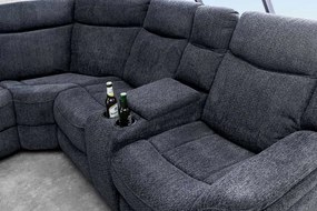 Designová rohová sedačka Movie 270 cm tmavě šedá