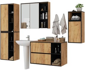 Koupelnová sestava VAMI černá / dub craft