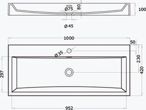 design umyvadlo COLOSUM G6 60-100cm
