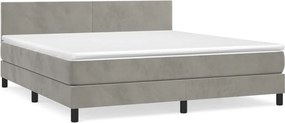 Box spring postel s matrací světle šedá 180x200 cm samet 3141197
