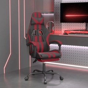 Herní židle s podnožkou černá a vínová umělá kůže 3143837
