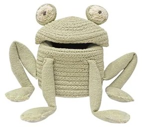 Zelený látkový dětský koš na hračky ø 15x15 cm Mini Fred the Frog – Lorena Canals