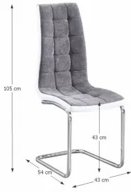 Jídelní židle SALOMA NEW tmavě šedá/bílá
