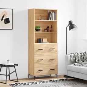 Skříň highboard dub sonoma 69,5 x 34 x 180 cm kompozitní dřevo