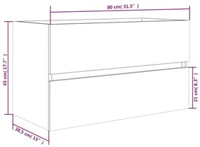 Umyvadlová skříňka hnědý dub 80x38,5x45 cm kompozitní dřevo - Default Title