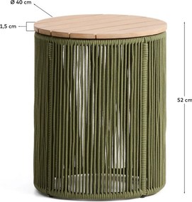 Kulatý zahradní stolek s deskou z akácie ø 40 cm Dandara – Kave Home