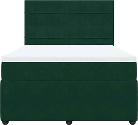 Box spring postel s matrací tmavě zelená 140x190 cm samet 3292337