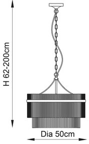 Endon 104112 - Lustr na řetězu MARIETTA 5xE14/7W/230V lesklý chrom/čirá