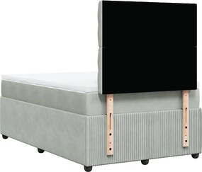 Box spring postel s matrací světle šedá 120x190 cm samet 3292292