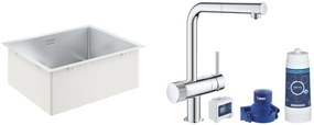 Set kuchyňská baterie Grohe Blue 31455001, ocelový dřez Grohe K700 31726SD0