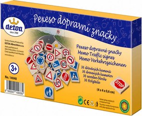 DETOA DŘEVO Pexeso dopravní značky 36 dílků *DŘEVĚNÉ HRAČKY* dt14048