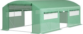 Outsunny Zahradní skleník 6x3x2 m Tunelový skleník se 6 síťovanými okny, UV-odolný PE potah a 3 rolovací zipové dveře pro zahradu | Aosom