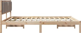 Rám postele s čelo Taupe 200 x 200 cm Masivní borové dřevo 3394231