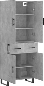 Skříň highboard betonově šedá 69,5x34x180 cm kompozitní dřevo 3198173