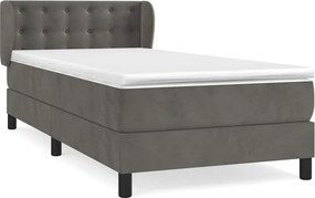 Box spring postel s matrací tmavě šedá 90x190 cm samet 3127704