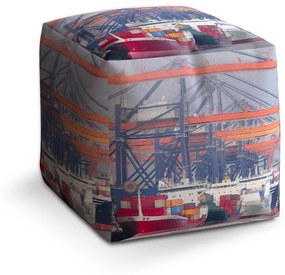Sablio Taburet Cube Lodě v přístavu: 40x40x40 cm