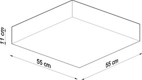 Stropní svítidlo Horus, 1x šedé plastové stínítko, (bílý plast), (55 cm)