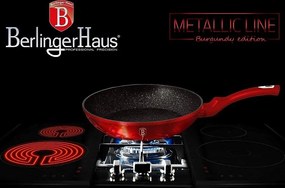 Pánev Berlingerhaus BH-1252  Metallic Line červená s mramorovým povrchem 24 cm červená [60022083]