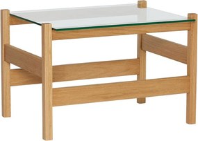 Konferenční stolek se skleněnou deskou v přírodní barvě 52x66 cm Ledge – Hübsch
