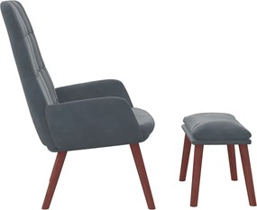 Relaxační křeslo s podnožkou tmavě šedé samet 3315139