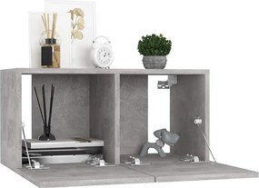 7dílný set TV skříněk betonově šedý dřevotříska 3079091