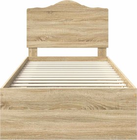 Rám postele s čelo Sonoma 100 x 200 cm Masivní borové dřevo 3413346