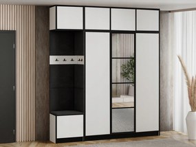 Šatní skříň s nástavcem EDEN 14 bílý + černý