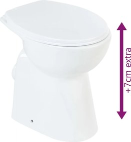 vidaXL Vysoké WC bez okraje měkké zavírání o 7 cm vyšší keramika [145779] Barva: Bílá