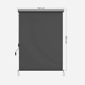 Vertikální sluneční clona voděodolná 1,4 m x 2,5 m, šedá