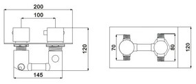 Baterie MEXEN CUBE termostatická podomítková chrom