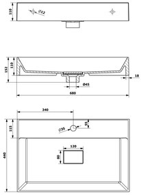 Sapho, GODIVA umyvadlo 68x44cm, litý mramor, bílá, GU068