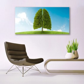akrylový obraz Tráva Strom Plíce Příroda 120x60 cm