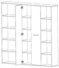Kondela Skříň, dub sonoma / bílá, Maurus NEW MA50