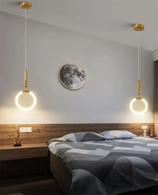 Toolight Toolight, LED závěsné svítidlo 20x40cm, 12W, 3000K, LHJ058-CP1, zlatá matná, OSW-50028