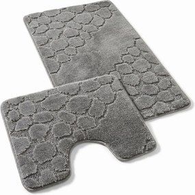 Kvalitex Koupelnová a WC předložka kamínky šedé SADA 60 x 100 cm + 60 x 50 cm