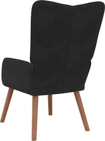 Relaxační křeslo černé samet 327661
