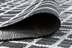 Dywany Łuszczów, Kusový koberec Sion Sisal Trellis 22144 black/ecru – na ven i na doma, 140x190, šedá, chodba / předsíň