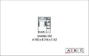 Arkos meble Skříň Samba 150 Barva: Bílá/Bílý lak